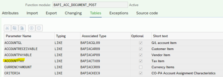 Tax useage in BAPI | SAP Blog